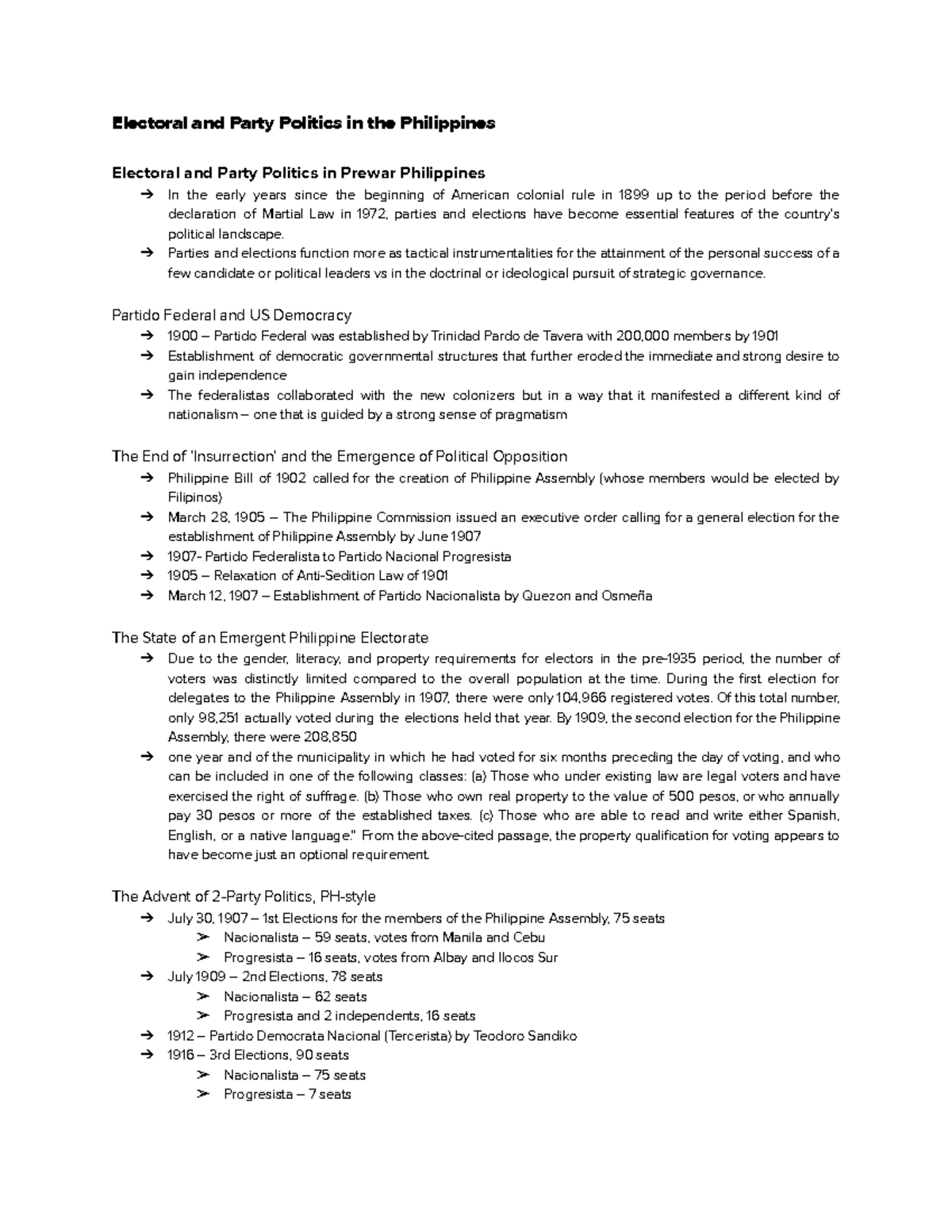 Political Parties in PH - Electoral and Party Politics in the ...
