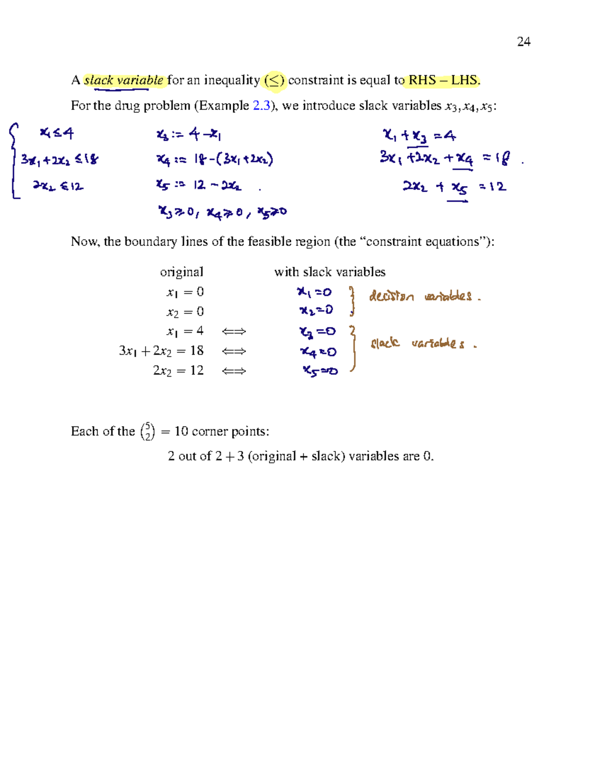 Lecture 5 - A slack variable for an inequality (≤) constraint is equal ...