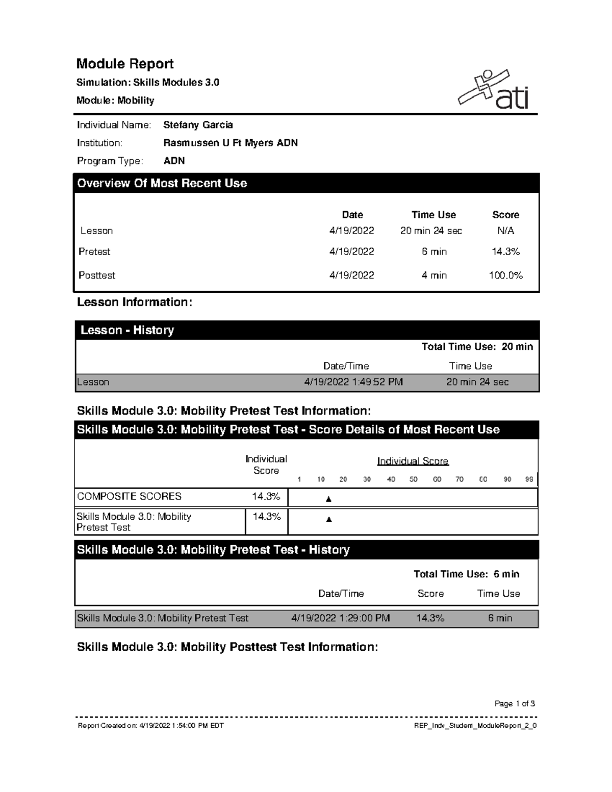 Mobility module 3 - ATI - Module Report Simulation: Skills Modules 3 ...