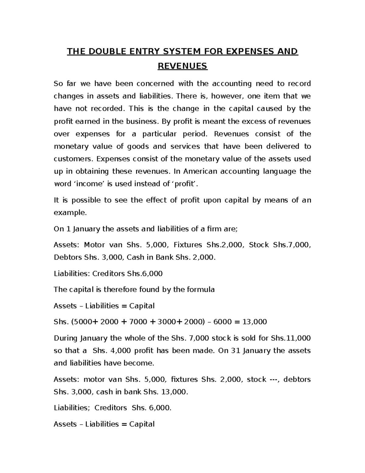 2 Double entry accounting - THE DOUBLE ENTRY SYSTEM FOR EXPENSES AND ...