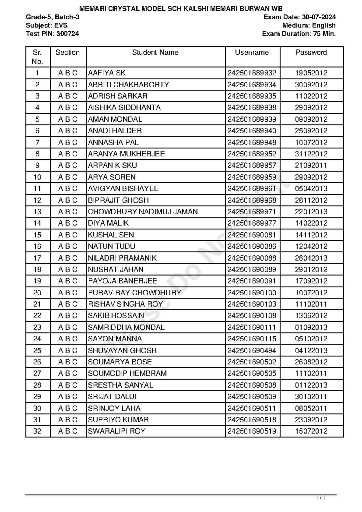 Grade-5 EVS Batch-3 Students-Login-Details - MEMARI CRYSTAL MODEL SCH ...