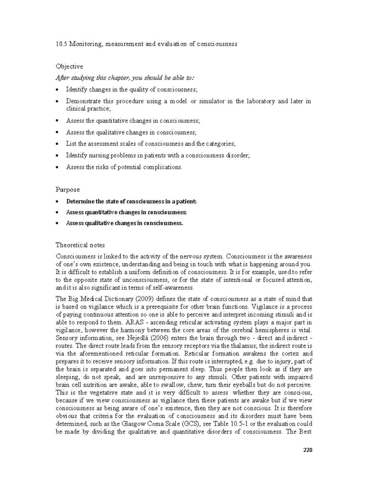 Monitoring, measurement and evaluation of consciousness - 10 Monitoring ...