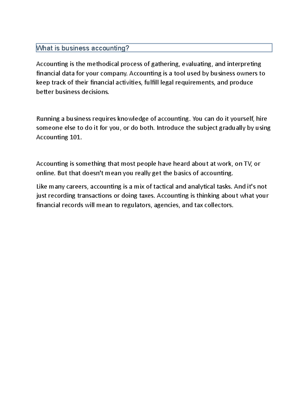 What is business accounting - What is business accounting? Accounting ...