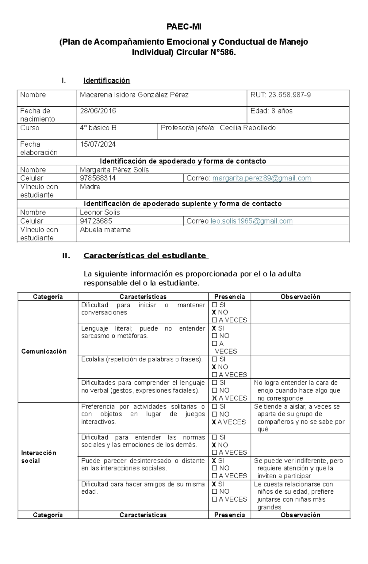 Formato PAEC-MI ejemplo - PAEC-MI (Plan de Acompañamiento Emocional y Conductual de Manejo - Studocu