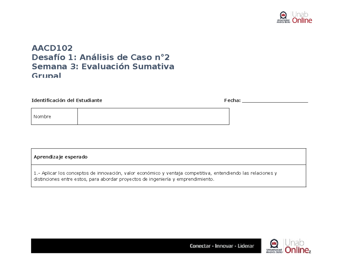 Aacd102 s3 entregable - cdcdcdc - Identificación del Estudiante Fecha
