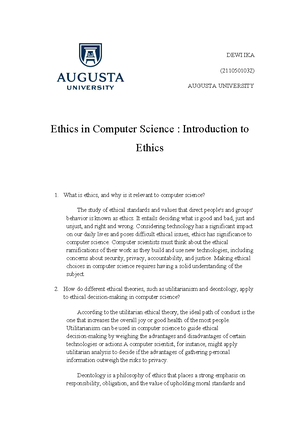 Ethics in Computer Science Chapter 5 (assignment) - DEWI IKA ...