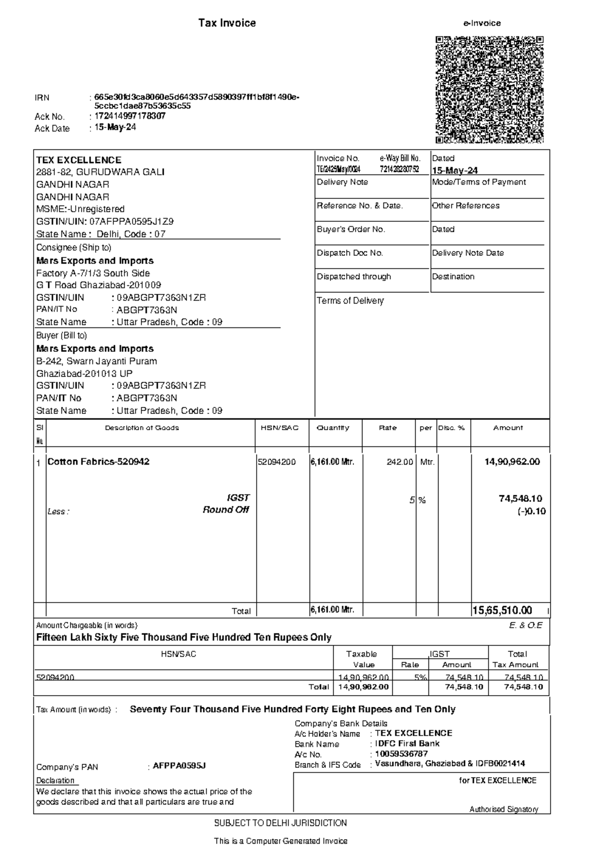 Invoice TE 2425 May 0024 - Tax Invoice IRN ...