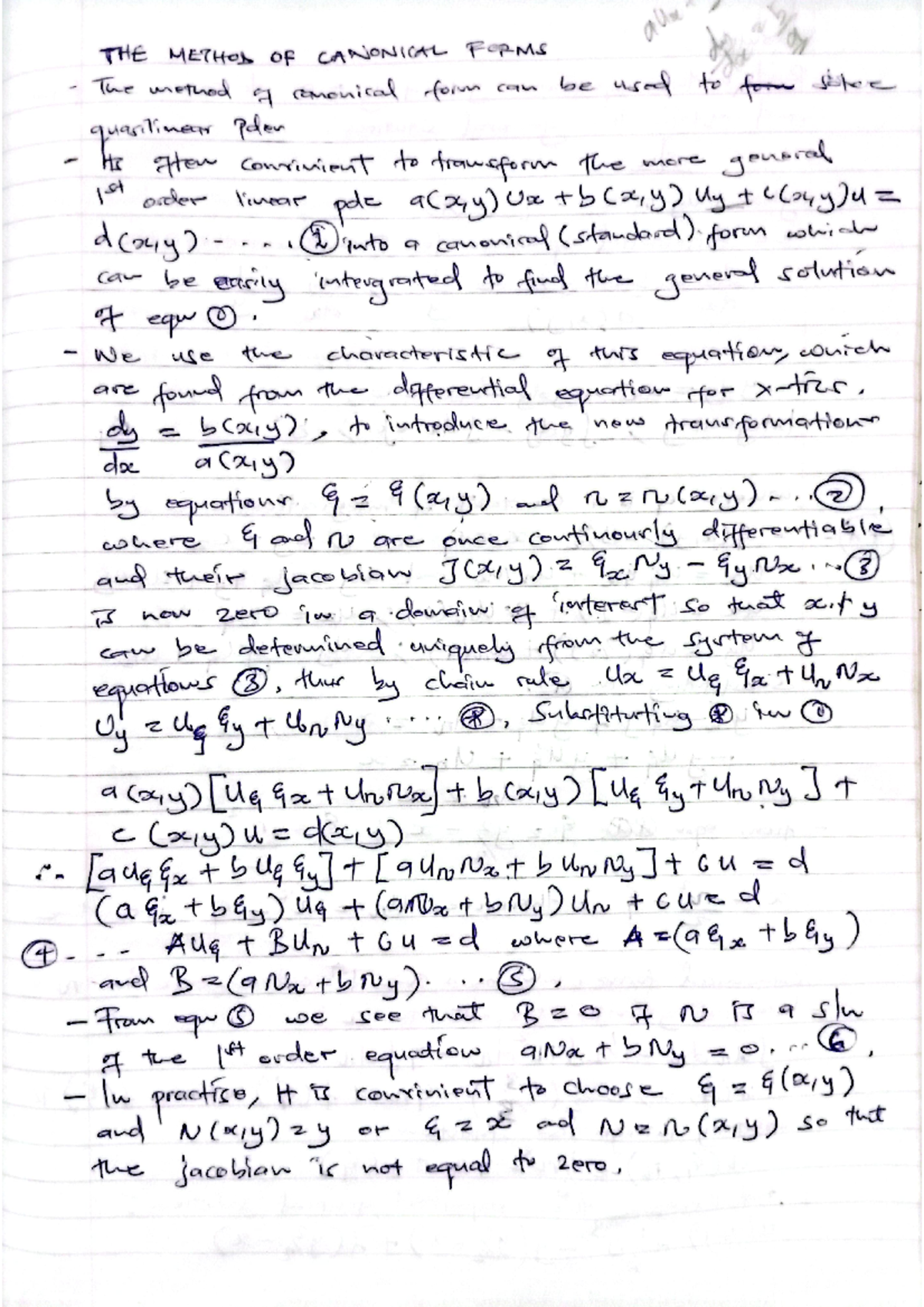 Canonical forms pde - Mechanical engineering technology - Studocu