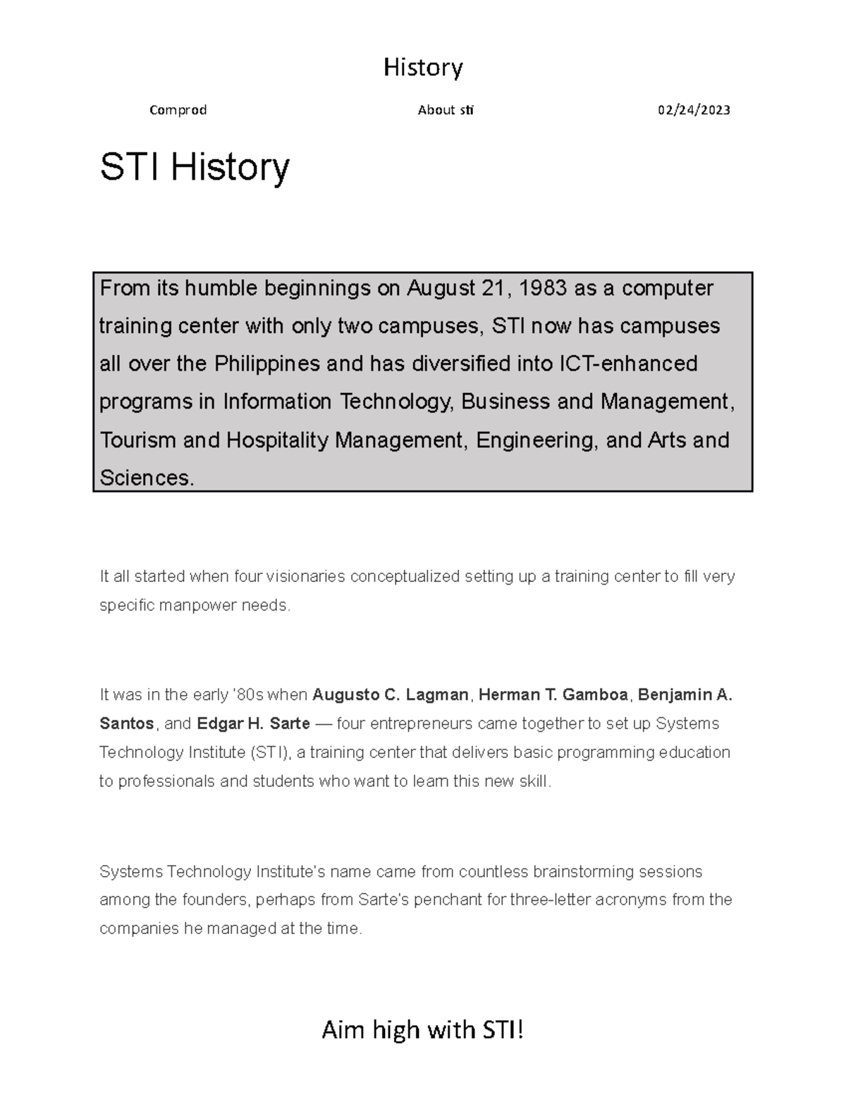 Plata Jaypee 1LE - Just an essay - History Comprod About sti 02/24/ STI ...