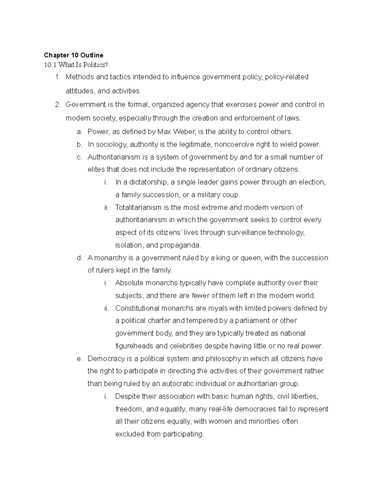 Chapter 10 Outline - Teacher: Calibria - Chapter 10 Outline 10 What Is ...