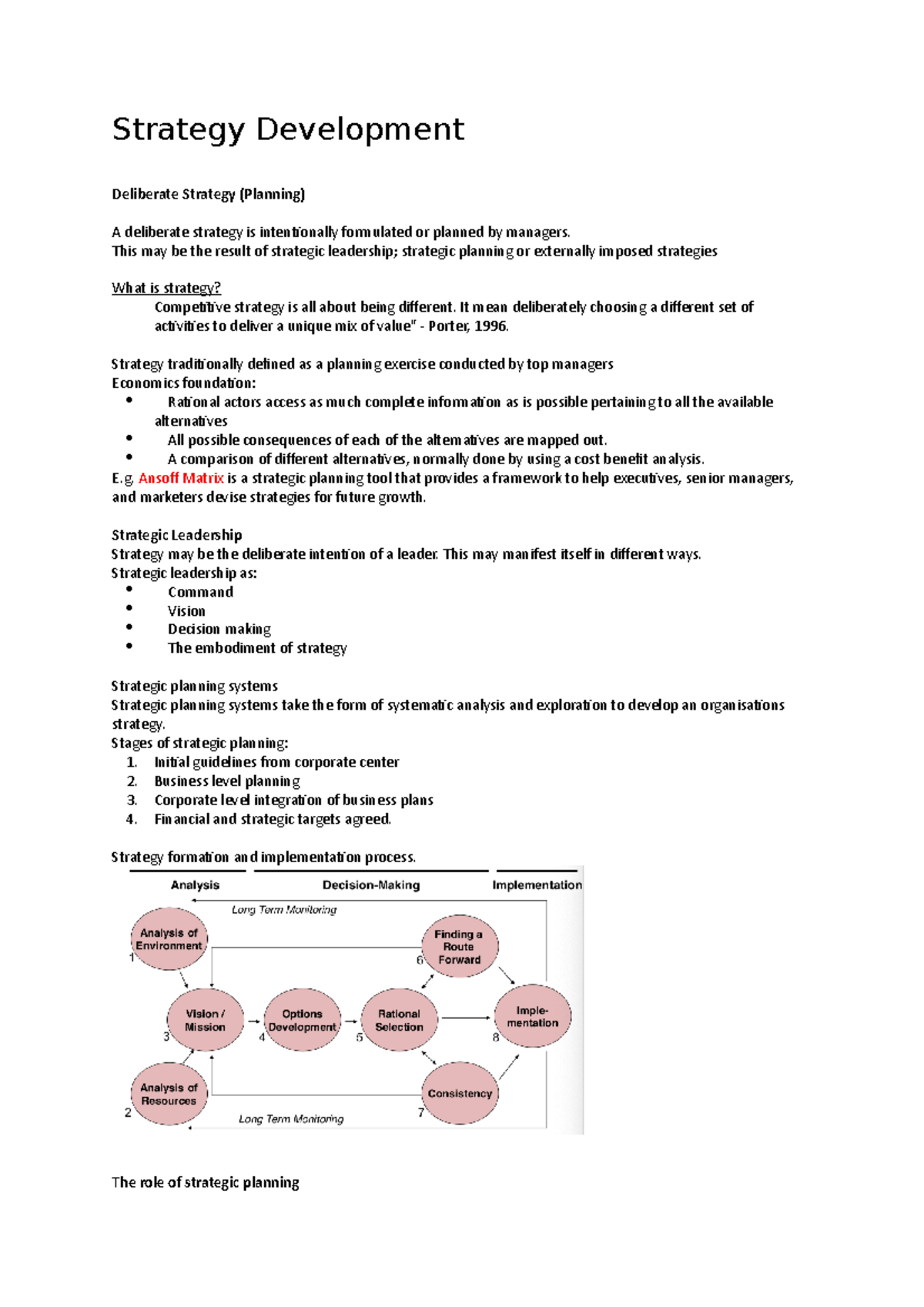 Strategy Development - Strategy Development Deliberate Strategy ...