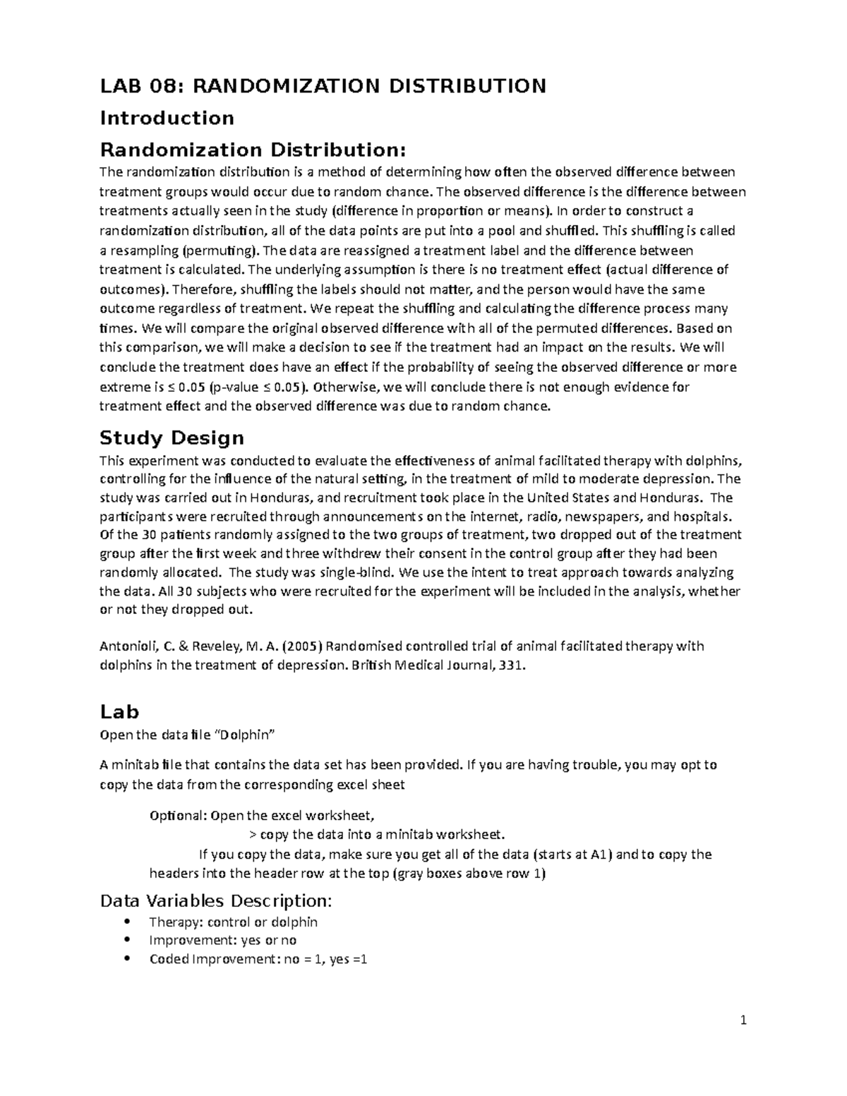 Lab 8 Manual For Use Lab 08 Randomization Distribution Introduction