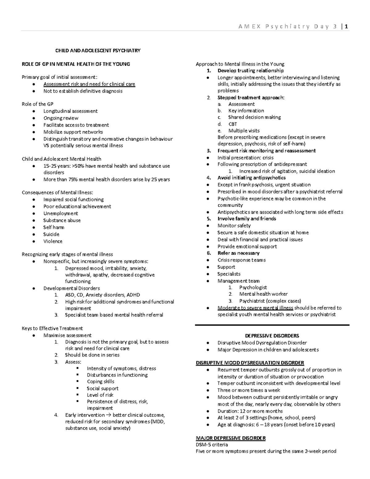 Medicine- Lecture Notes ON Child AND Adolescent Physchiatry - CHILD AND ...