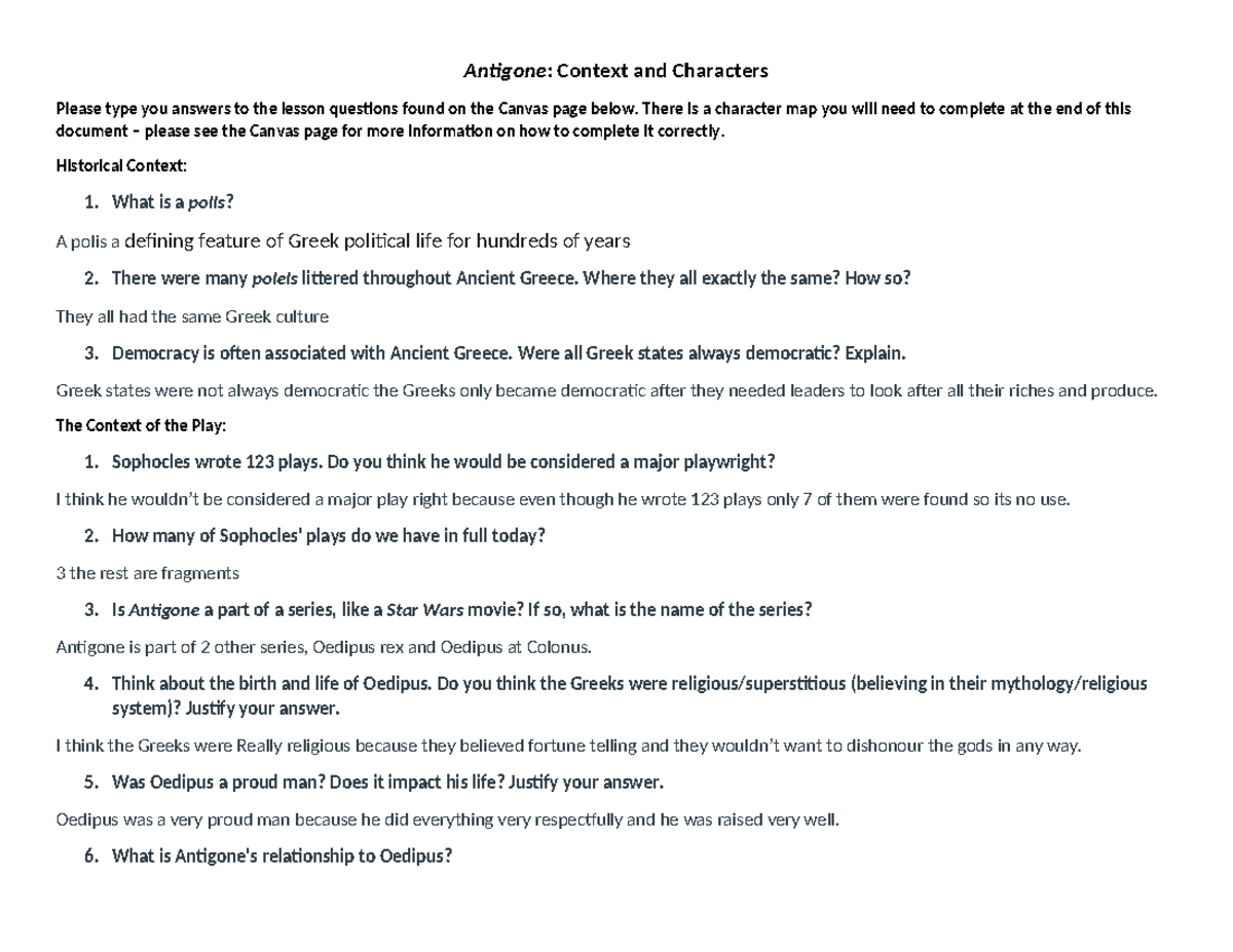 Antigone Character Map - Antigone: Context and Characters Please type ...