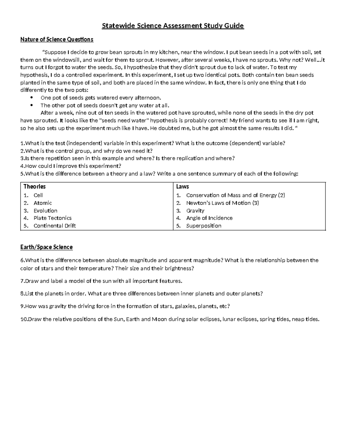 SSA Study Guide - Very detailed - Statewide Science Assessment Study ...