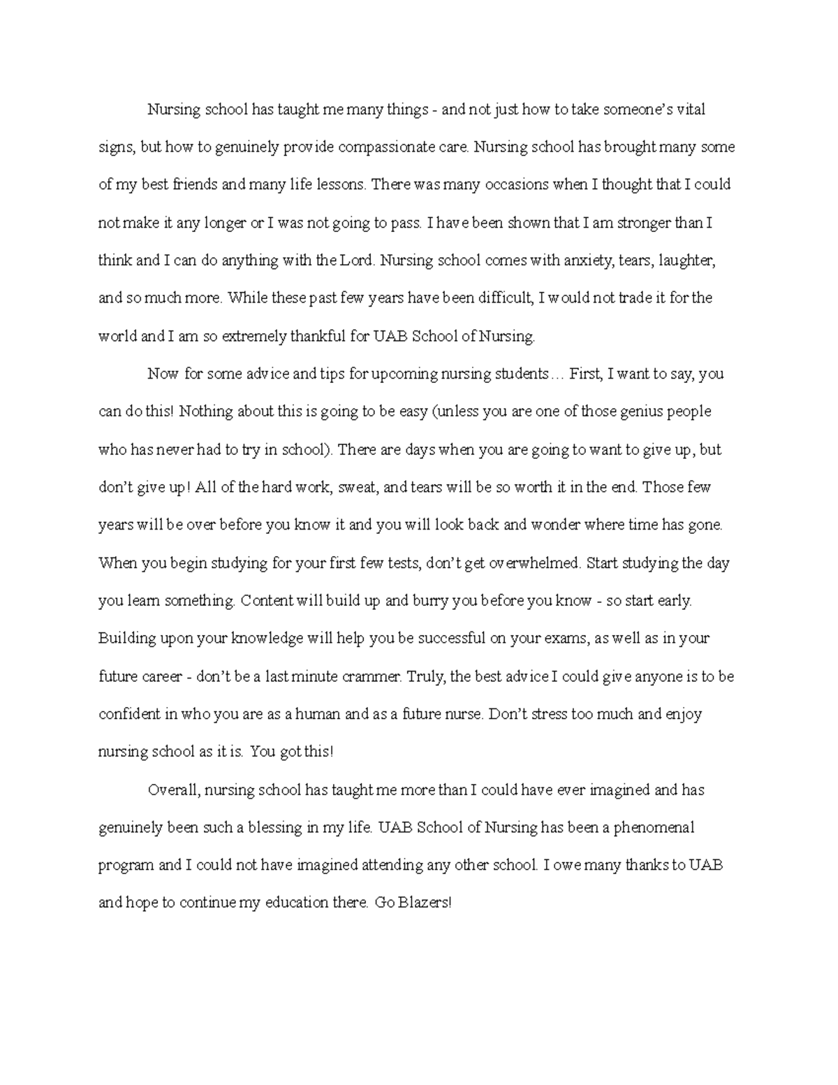 Reflections on Transitioning to a New Grad Nurse - Nursing school has ...