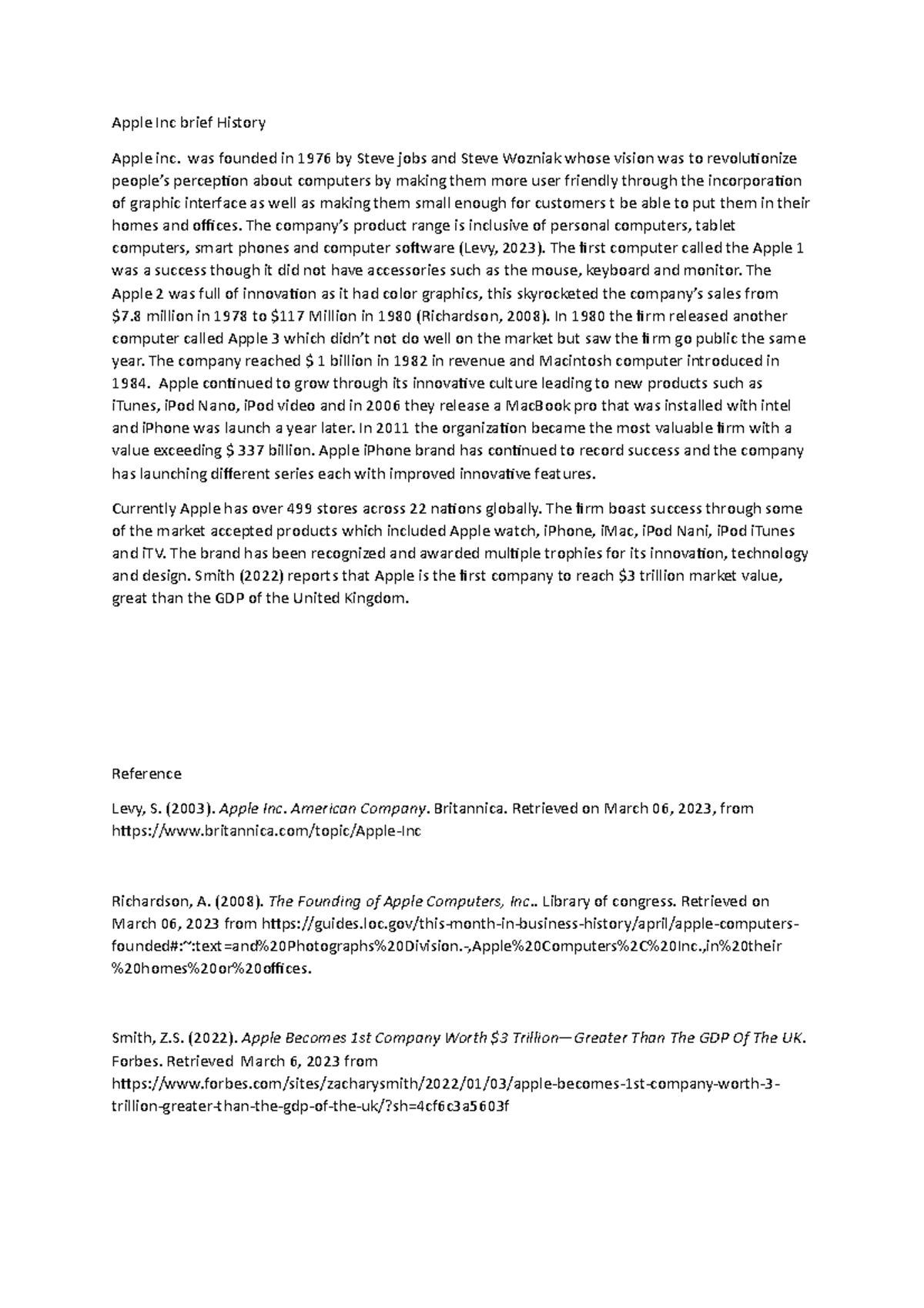 Apple inc background - Apple Inc brief History Apple inc. was founded ...