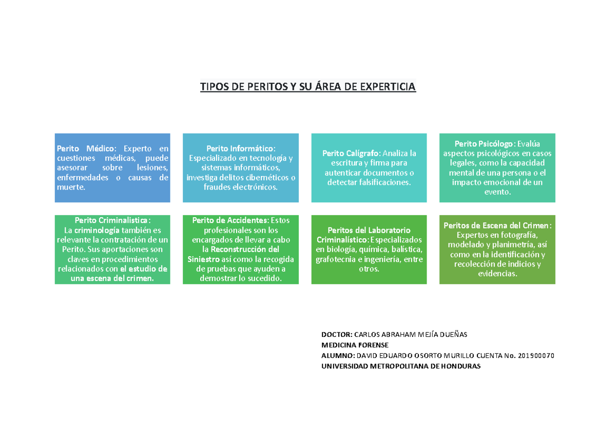 Tipos DE Peritos Y SU ÁREA DE Experticia - TIPOS DE PERITOS Y SU ÁREA ...