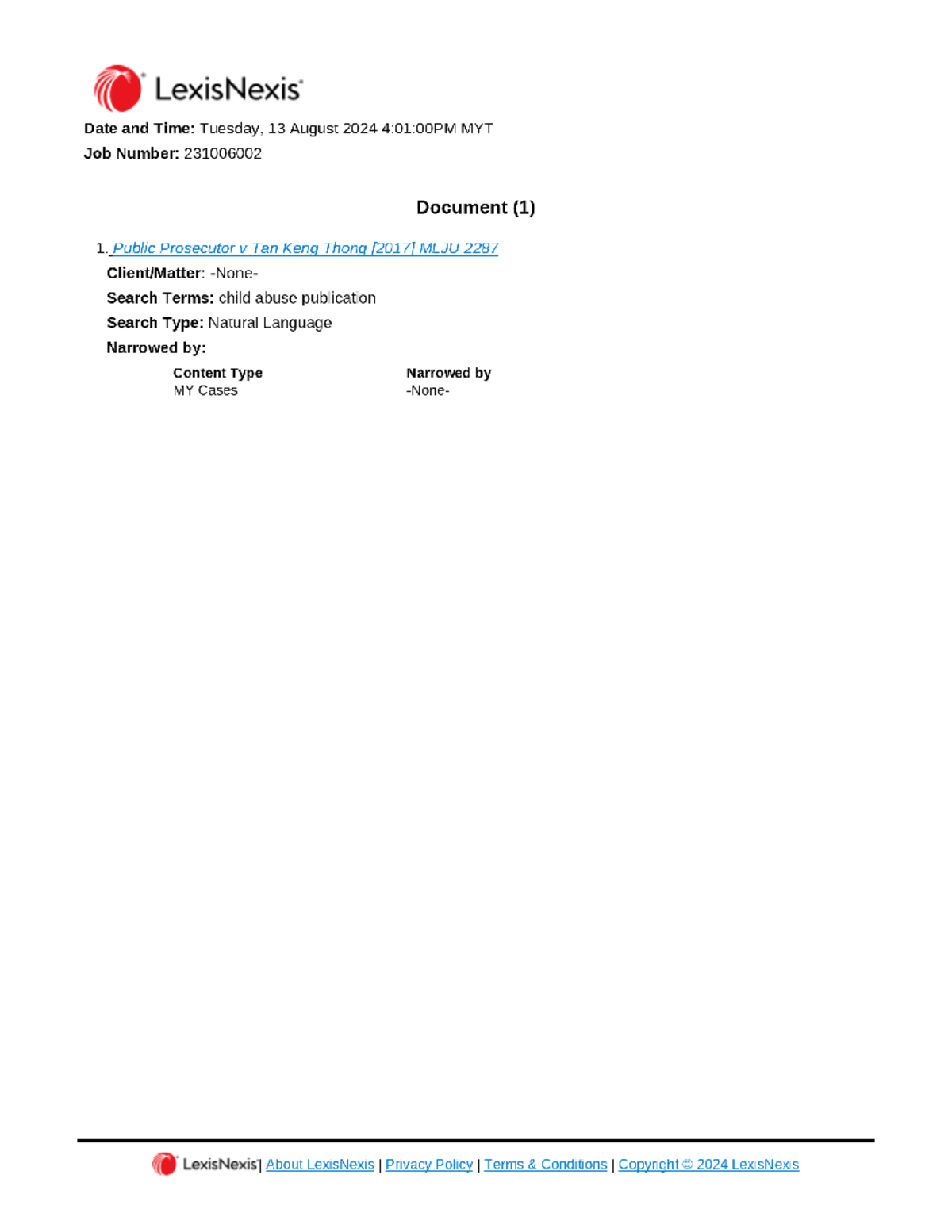 Public Prosecutor v Tan Keng Thong [2017 ] MLJU 2287 case 2 law35 ...