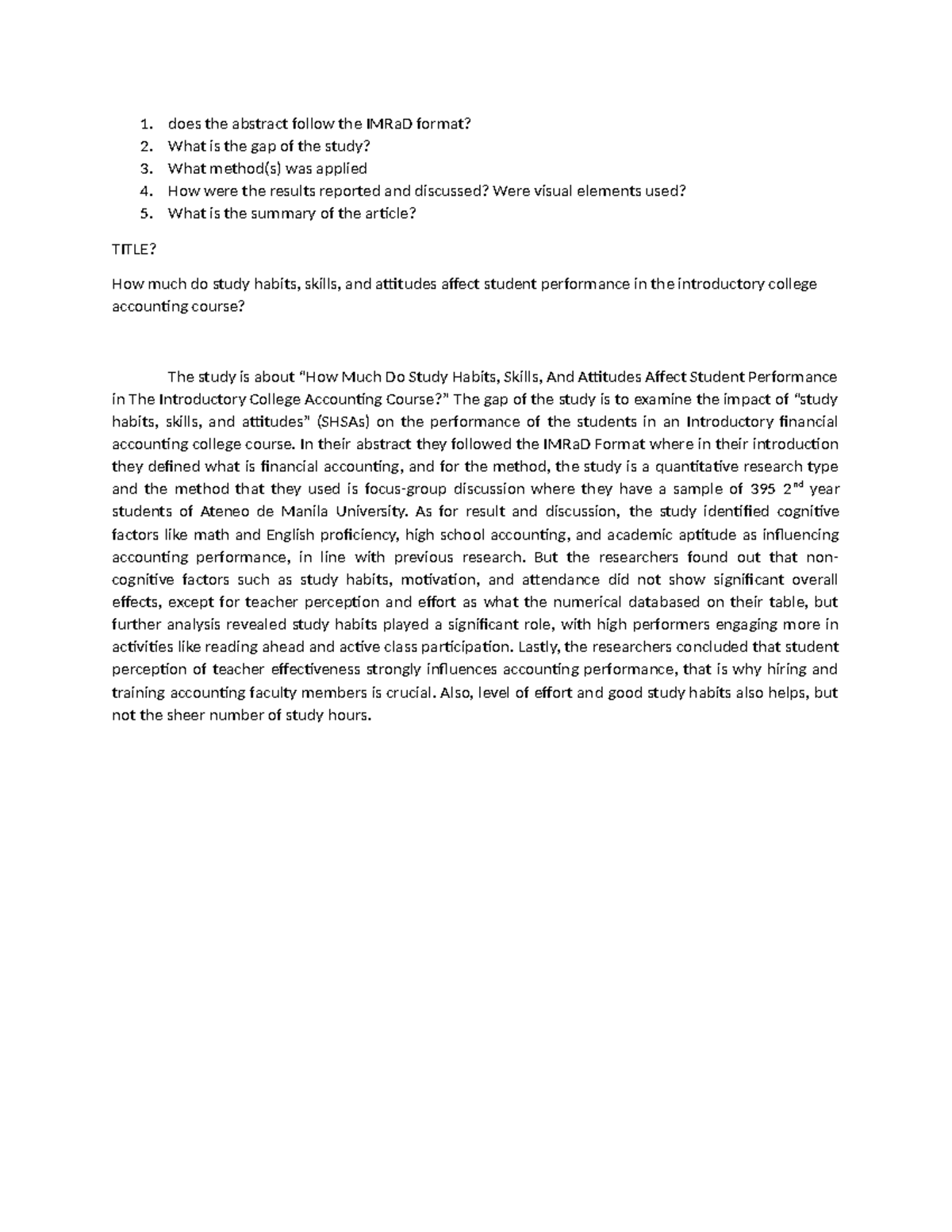 purposive com notes - imrad - does the abstract follow the IMRaD format ...