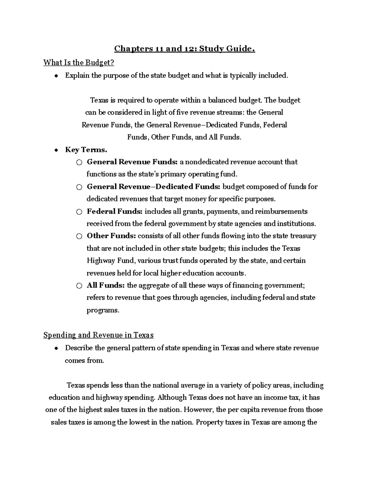 Chapter 11 and 12 Study Guide - Chapters 11 and 12: Study Guide. What ...