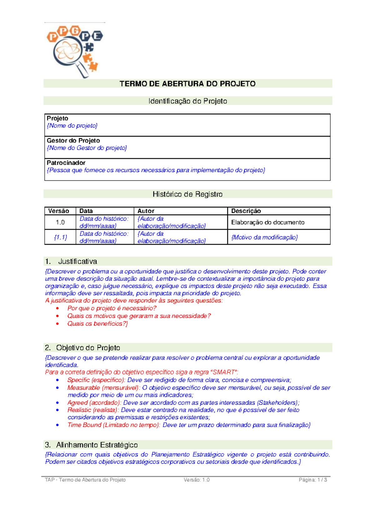Modelo TAP PMBo K - Importante sobre gestão de projetos. - TAP - Termo ...