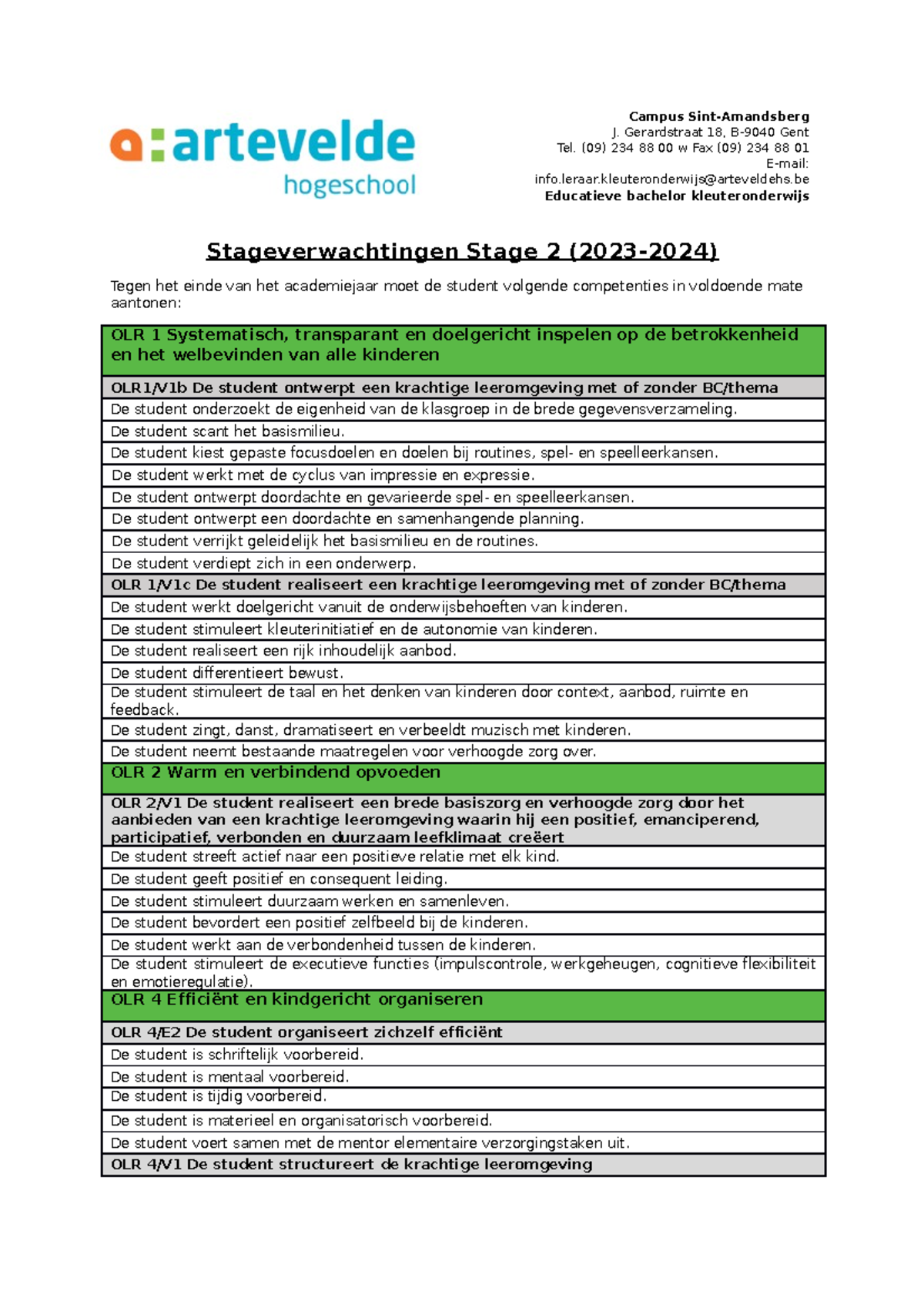 stage 2 document - Campus Sint-Amandsberg J. Gerardstraat 18, B-9040 ...