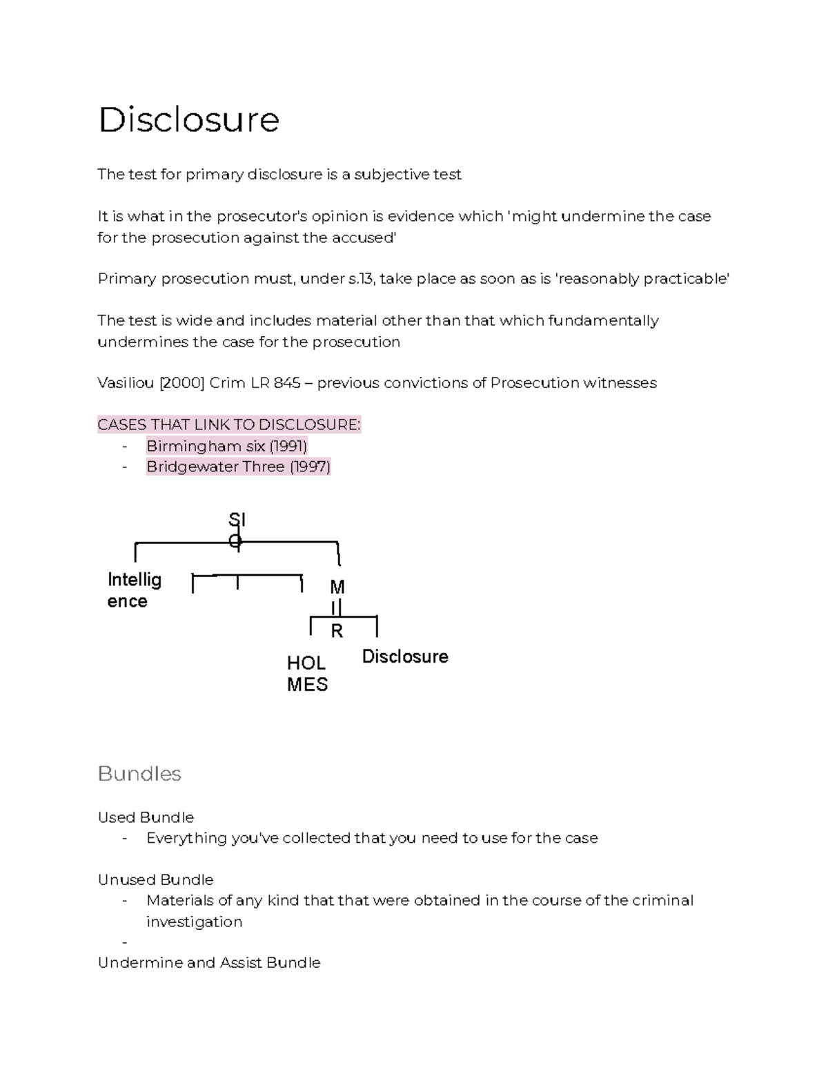 Understanding Evidence (Disclosure) - Disclosure The test for primary ...