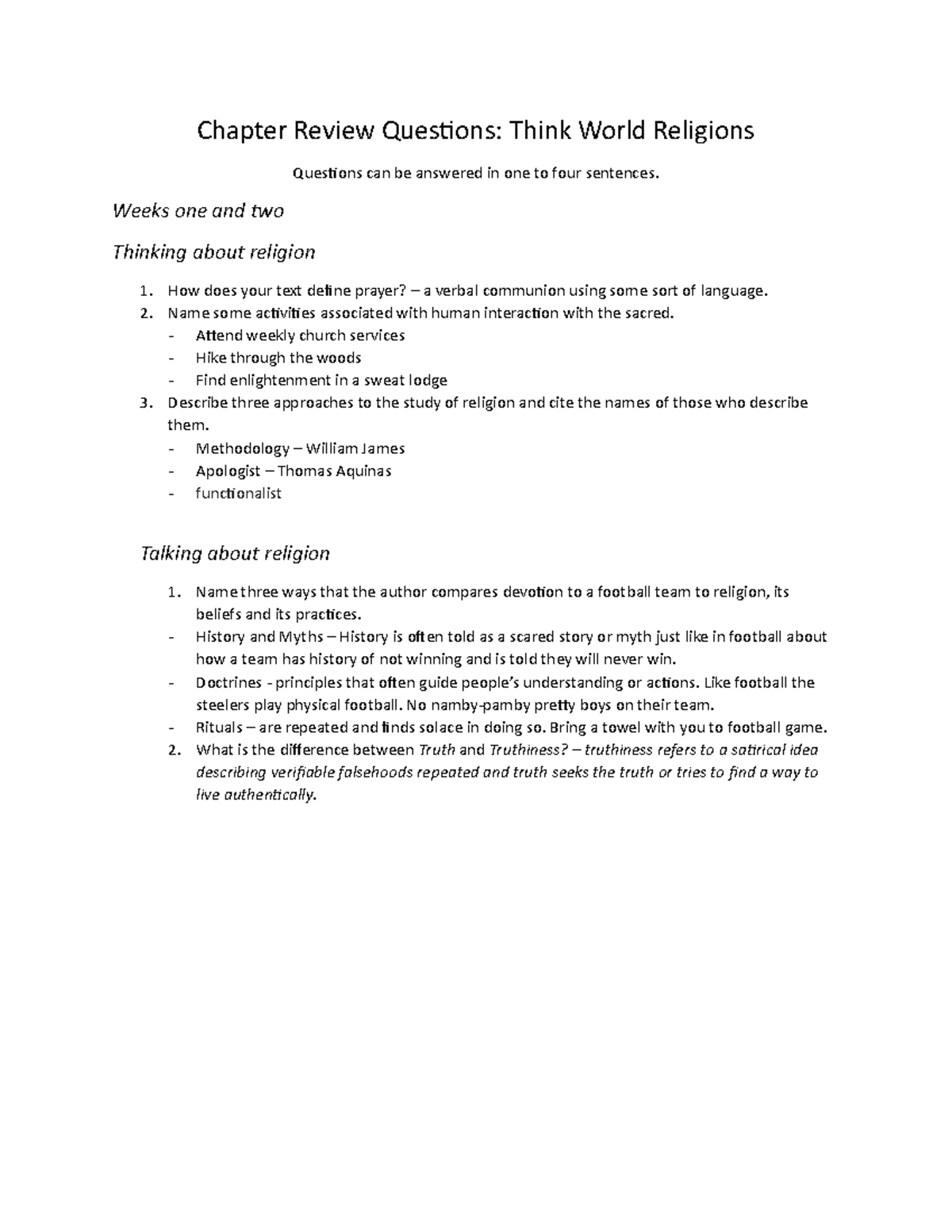 Week 1 and 2 Chapter Review Questions - Chapter Review Questions: Think ...