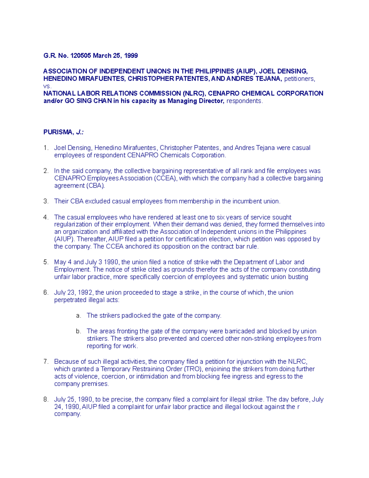 AIUP v NLRC; CSJD v Letran - G. No. 120505 March 25, 1999 ASSOCIATION ...