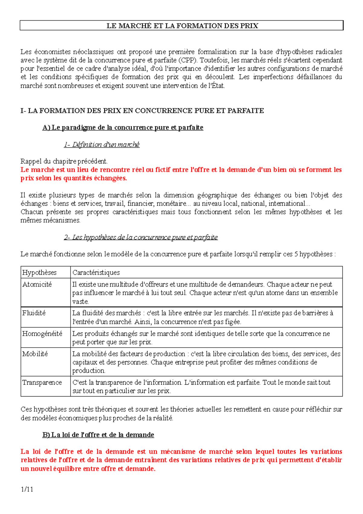 Marché et formation des prix cours - LE MARCHÉ ET LA FORMATION DES PRIX ...