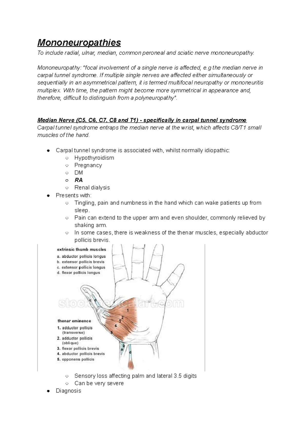 Mononeuropathies and Foot Drop - Mononeuropathies To include radial ...