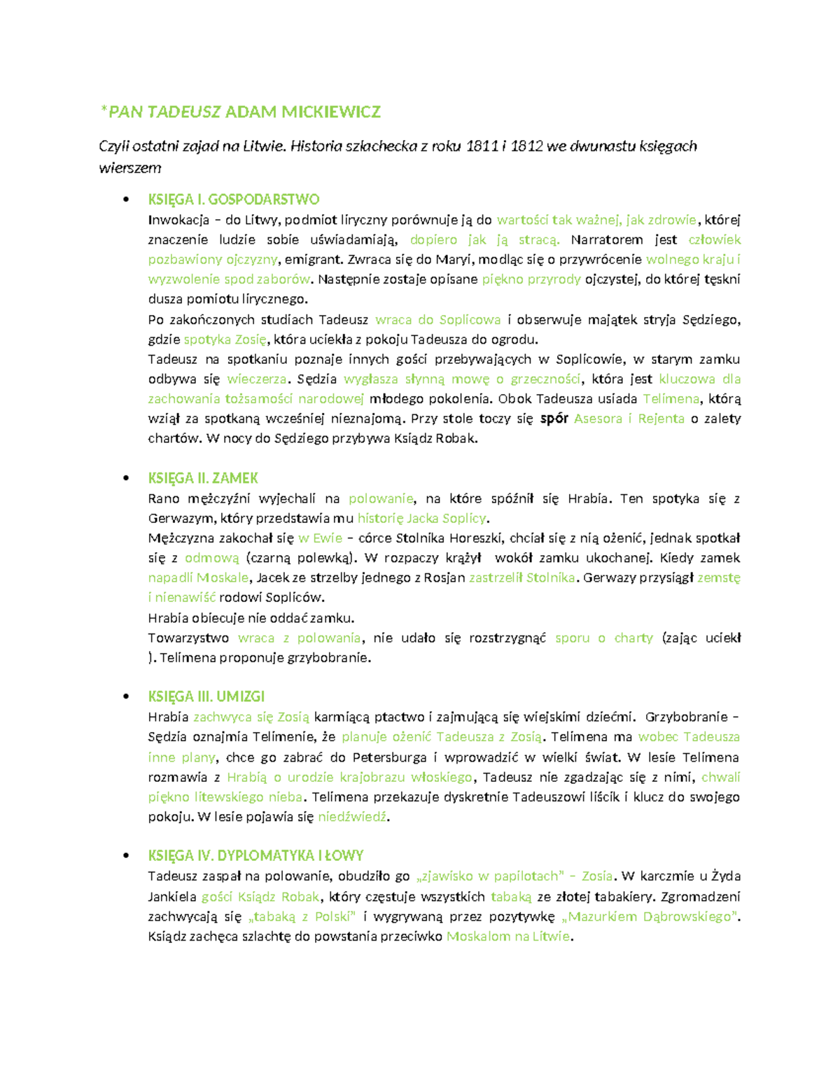 PAN Tadeusz ADAM Mickiewicz - *PAN TADEUSZ ADAM MICKIEWICZ Czyli ...