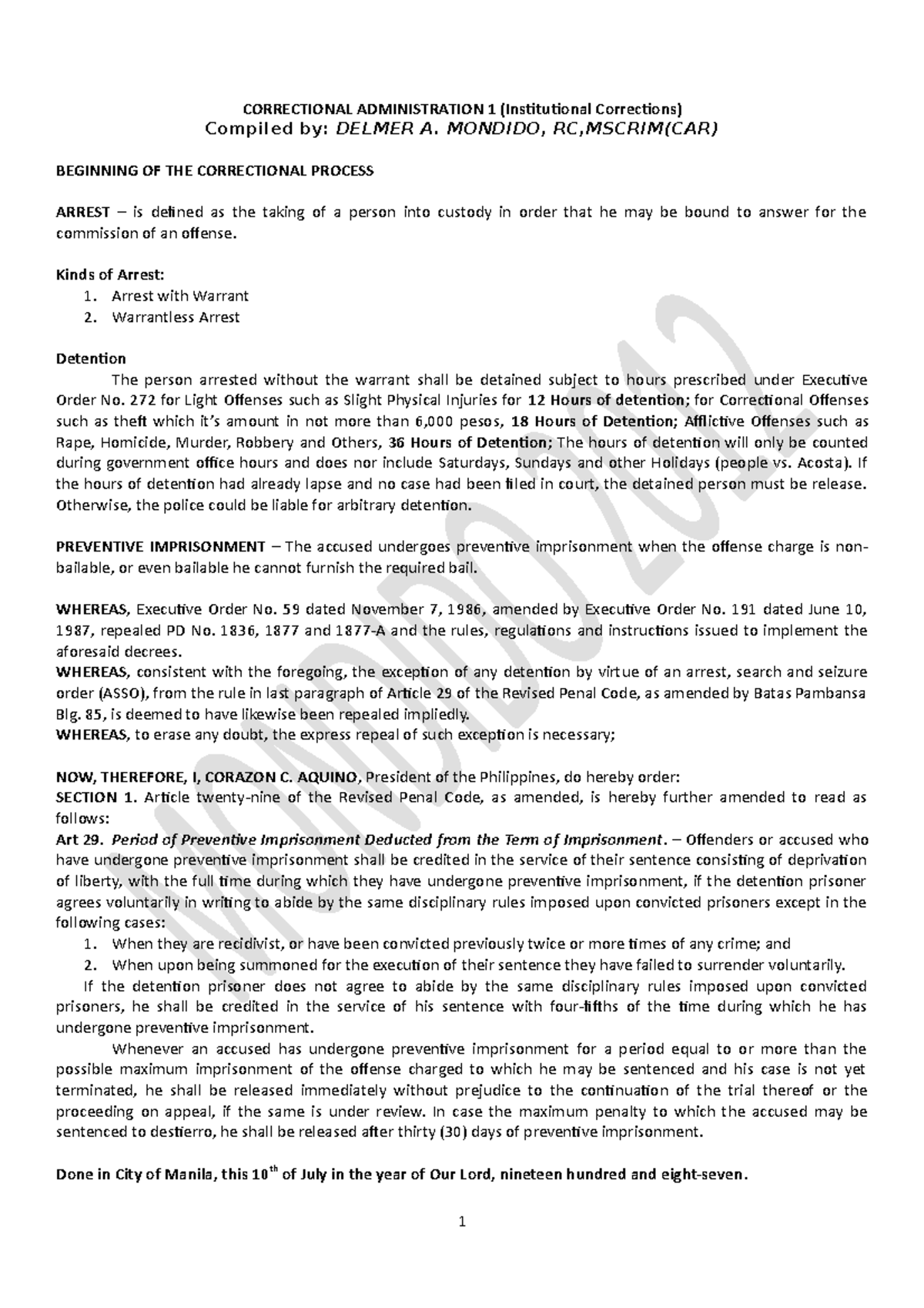 Correctional- Administration-1 - CORRECTIONAL ADMINISTRATION 1 ...