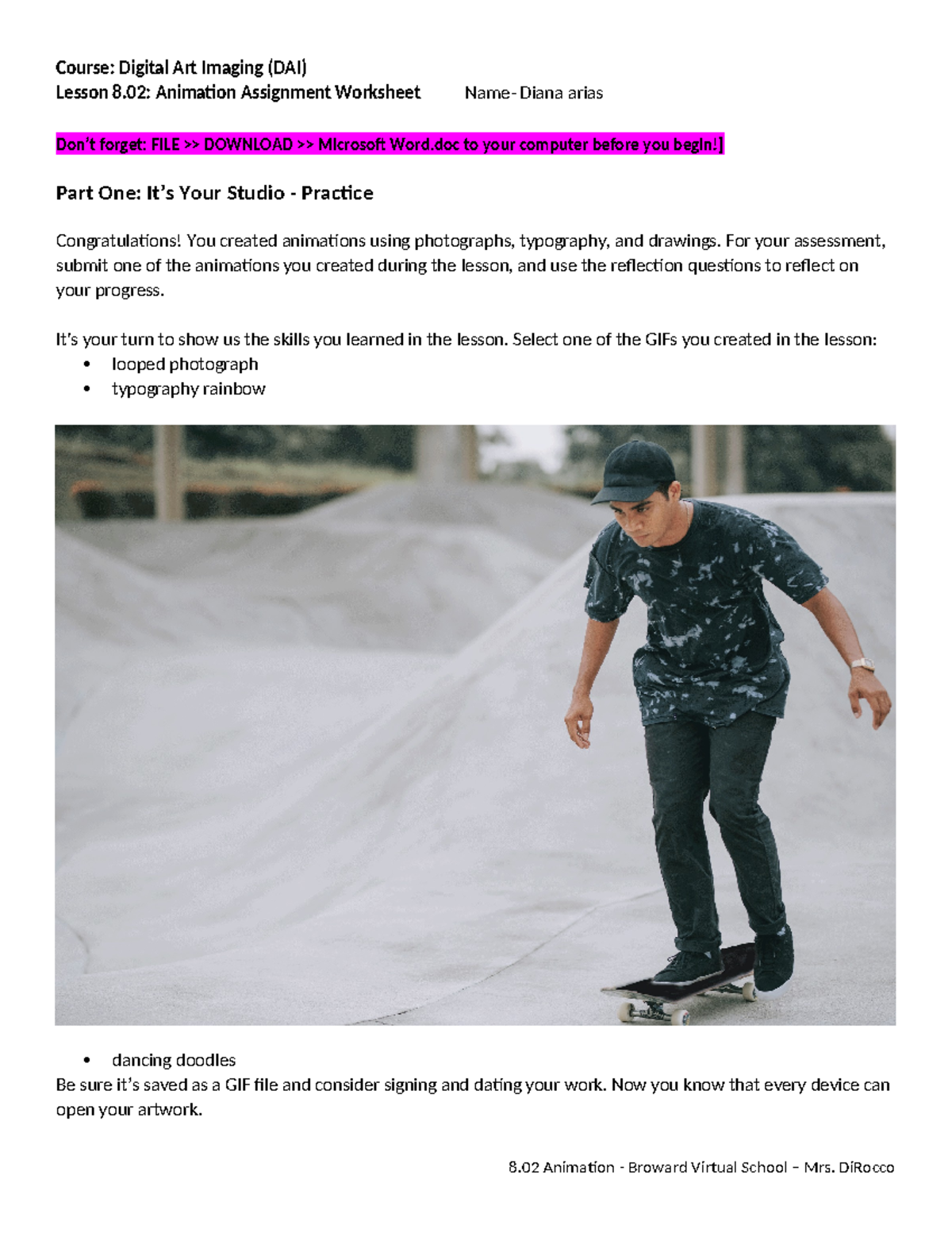 DAI 8 - wow - Course: Digital Art Imaging (DAI) Lesson 8: Animation ...