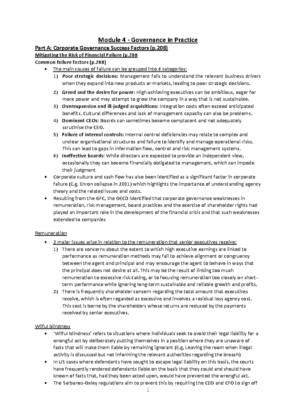 Business Ethics and Risk Management - Module 4 - Module 4 - Governance ...
