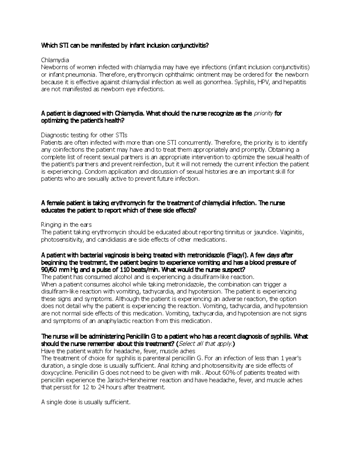 Evolve ch - Notes - Which STI can be manifested by infant inclusion ...