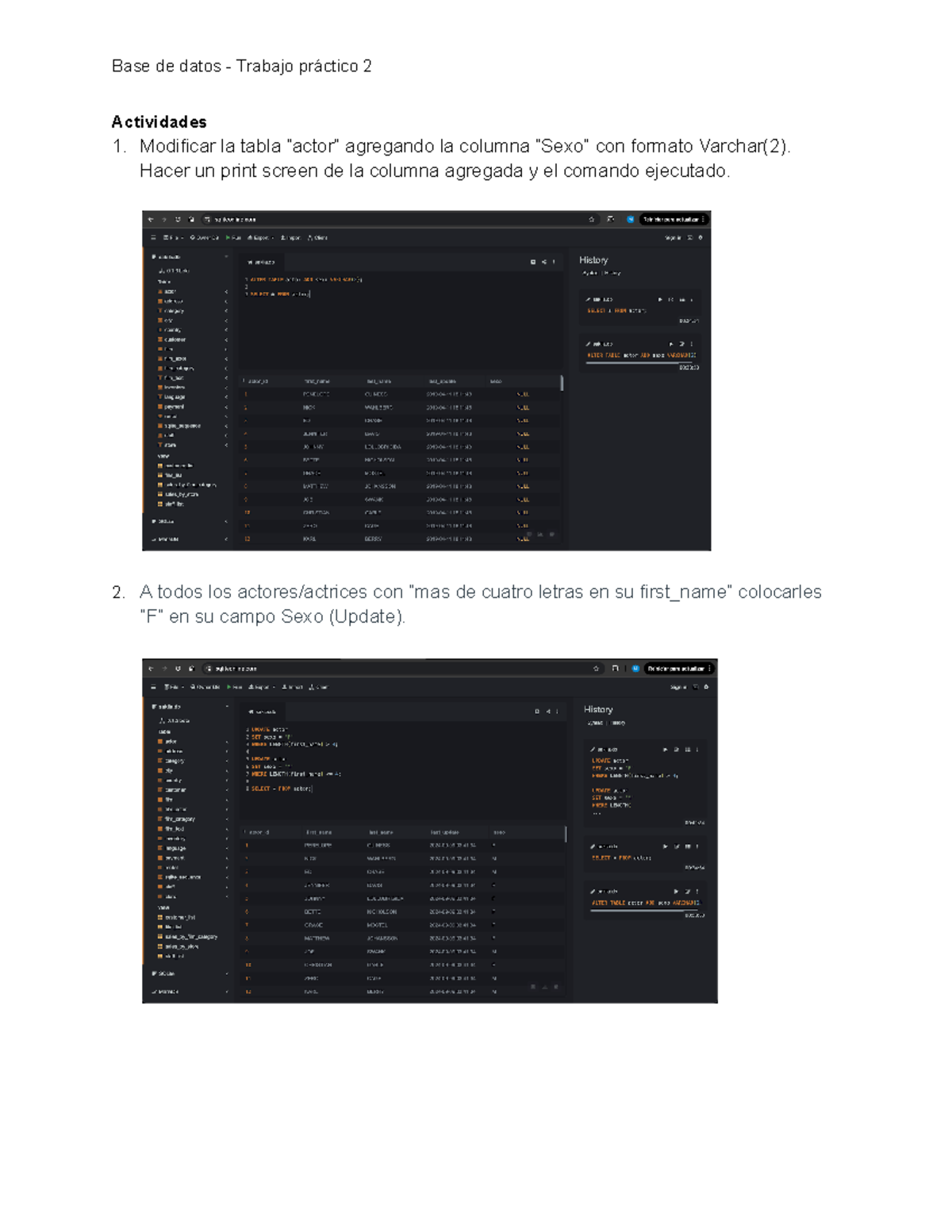 Base de datos - TP 2 - Pelciulas - Base de Datos I - Base de datos - Trabajo práctico 2 ...