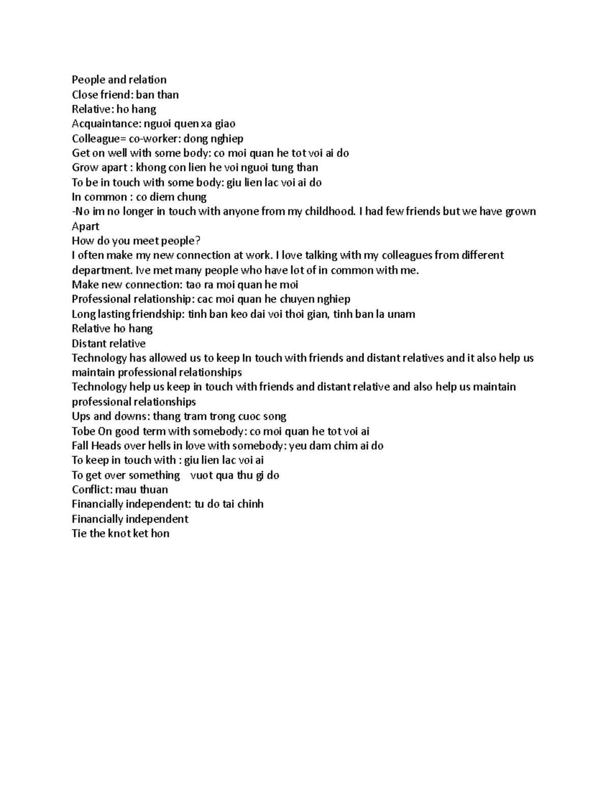 People and relation - ... - People and relation Close friend: ban than ...