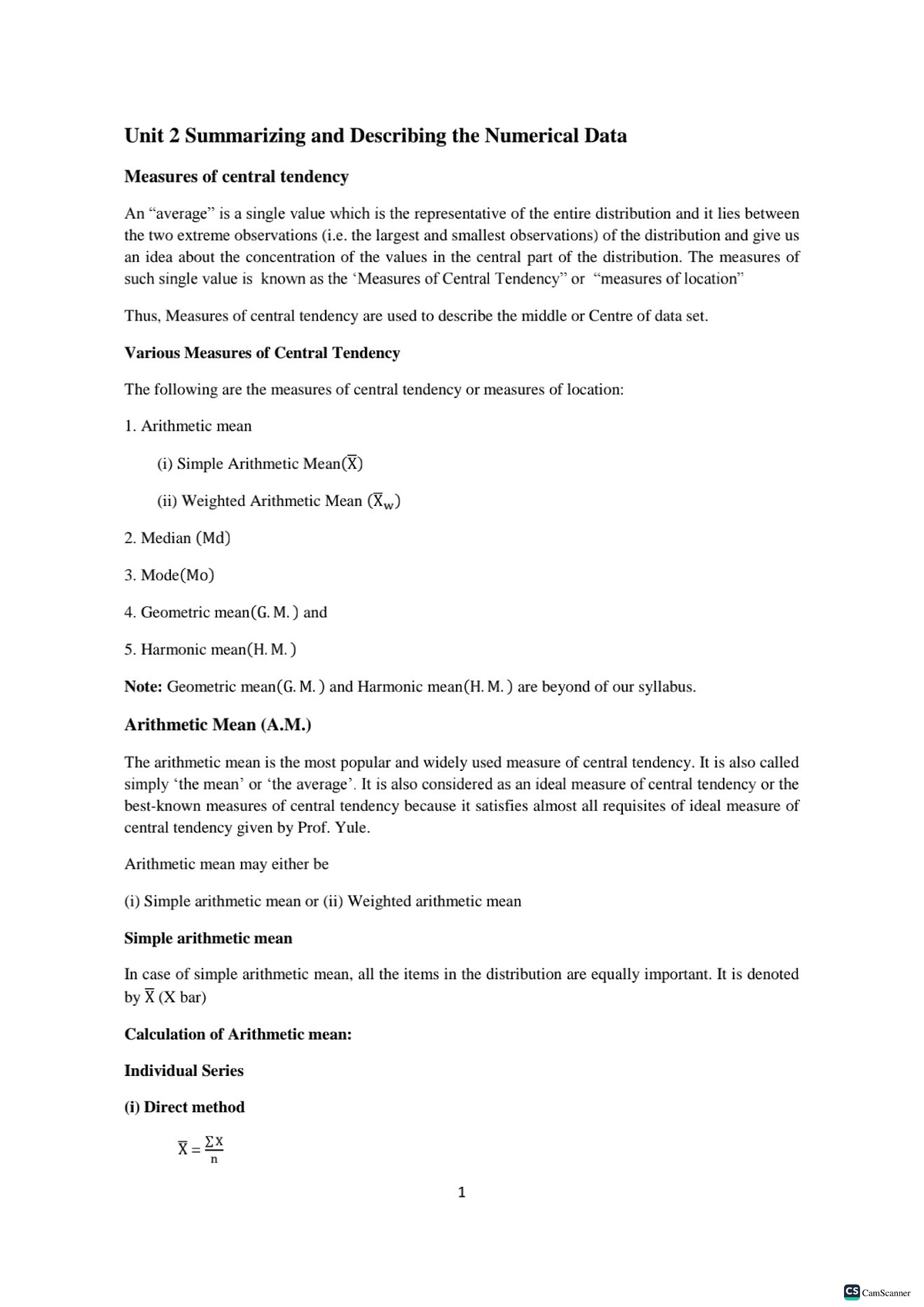 Unit 2 Summarizing and Describing the Numerical Data - the largest and ...