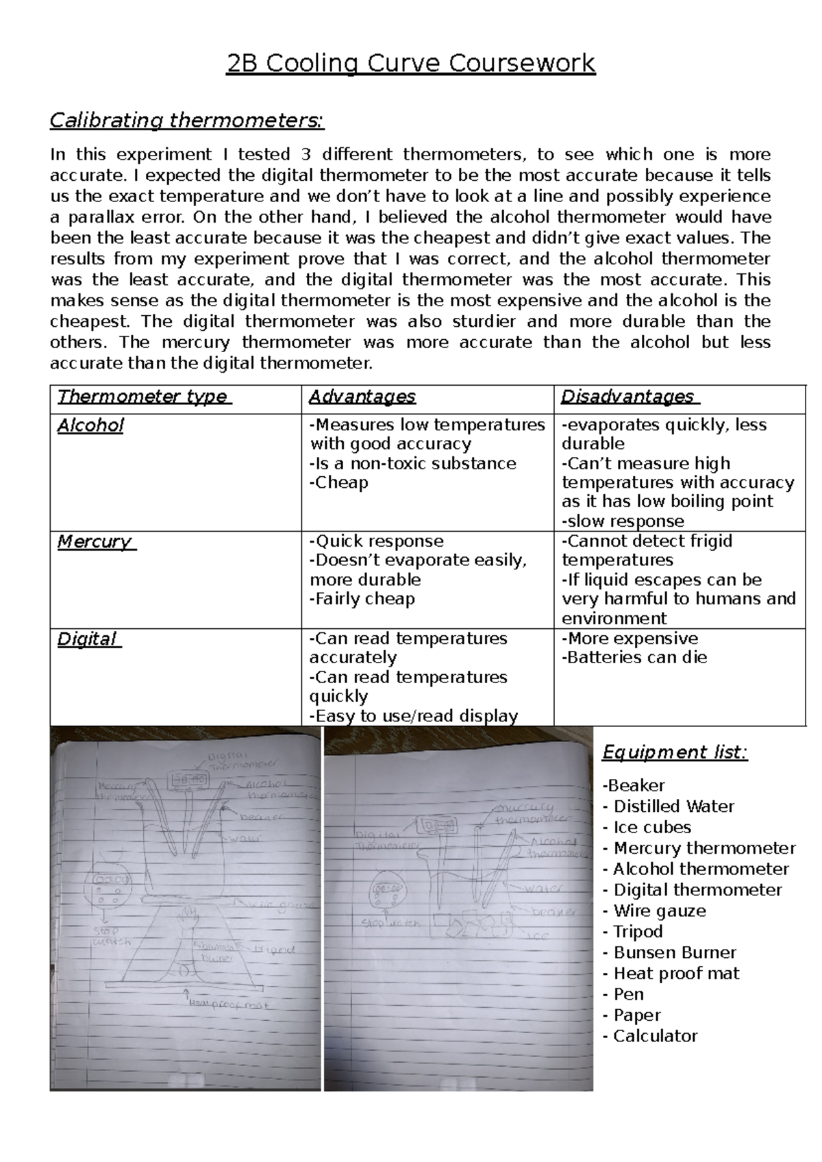 2B cooling curve - Calibrating thermometers: In this experiment I ...