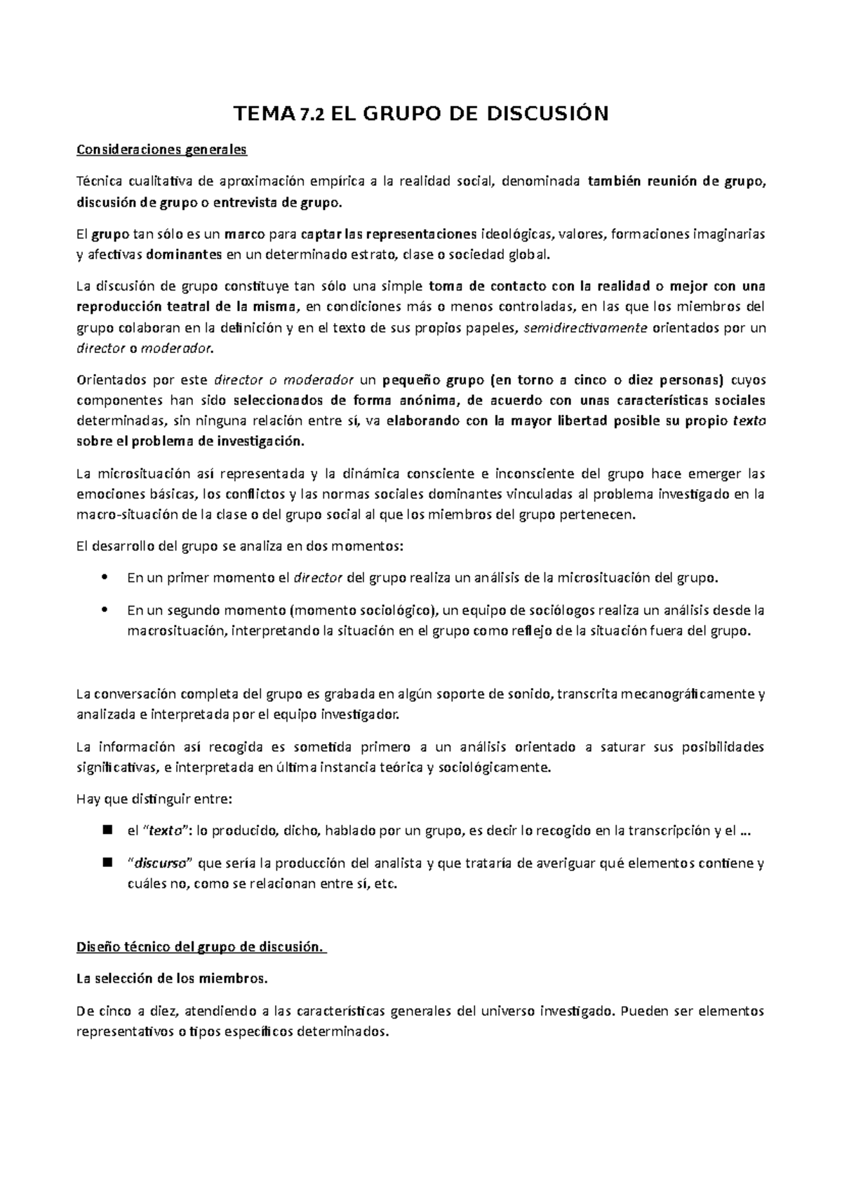 Tema 7.2 Grupos de discusión - TEMA 7 EL GRUPO DE DISCUSIÓN ...