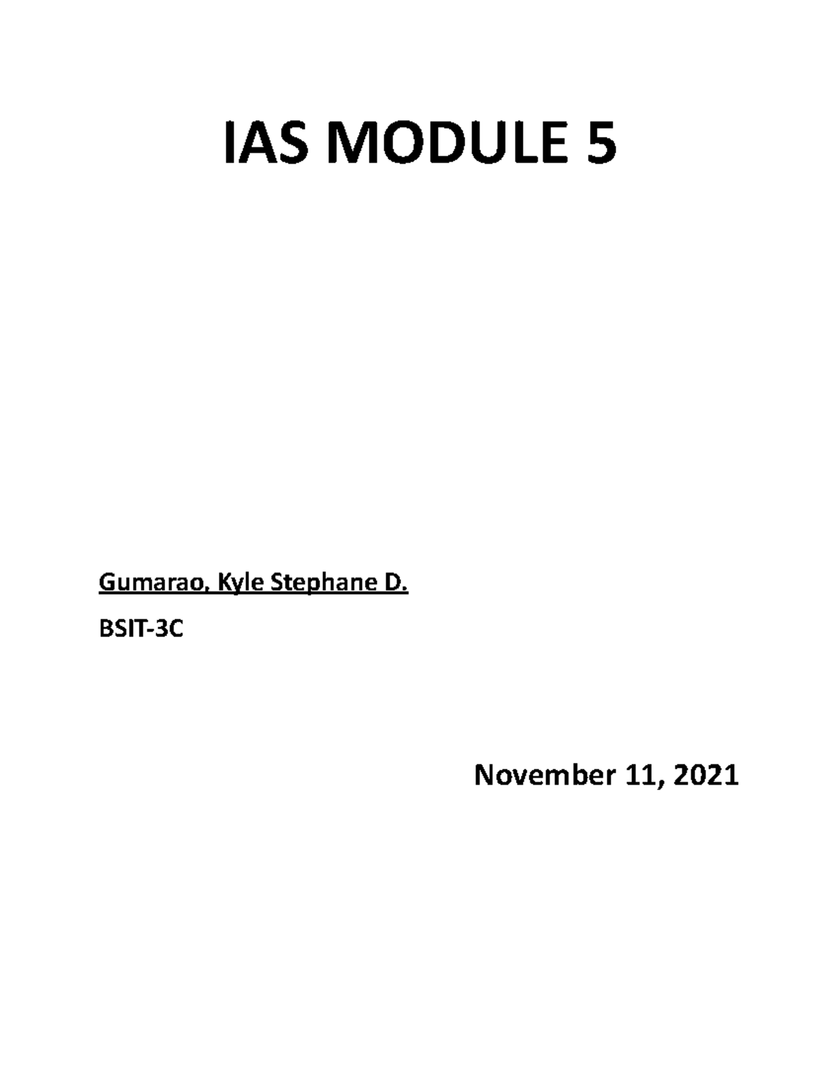IAS Module 5 - asdsadsadsa - IAS MODULE 5 Gumarao, Kyle Stephane D ...