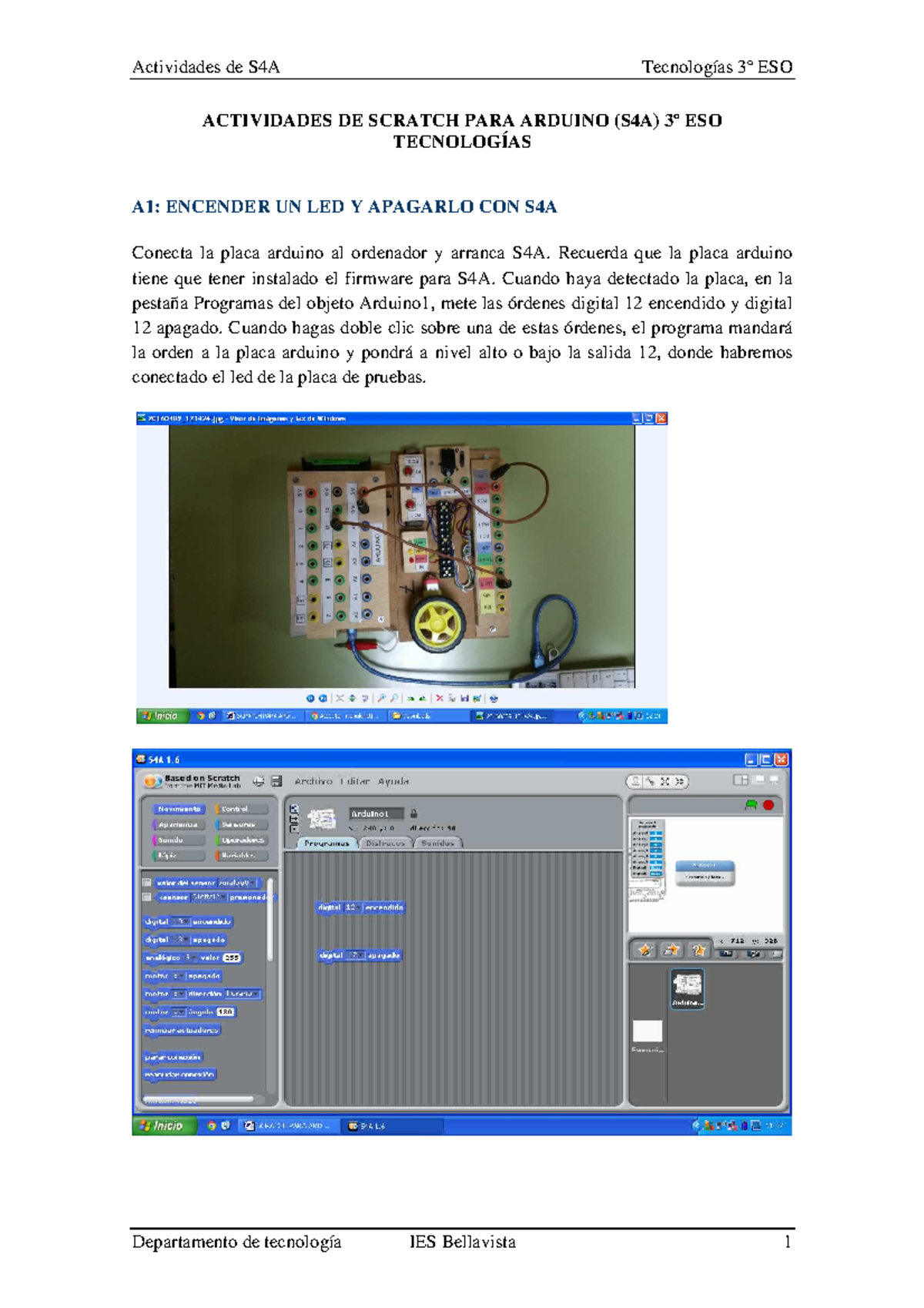 Scratch Para Arduino Actividades Actividades De Scratch Para Arduino S4a 3º Eso TecnologÍas