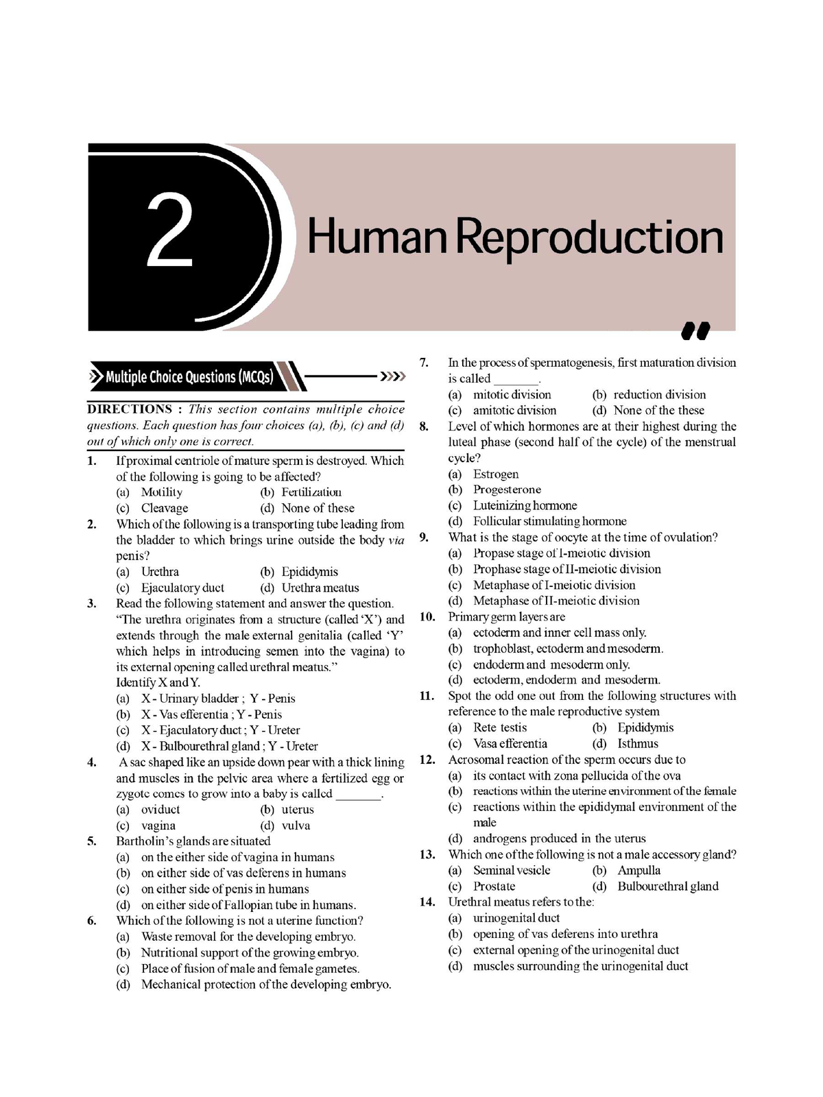 2. Human Reproduction - Pedagogy Of Biology - Studocu