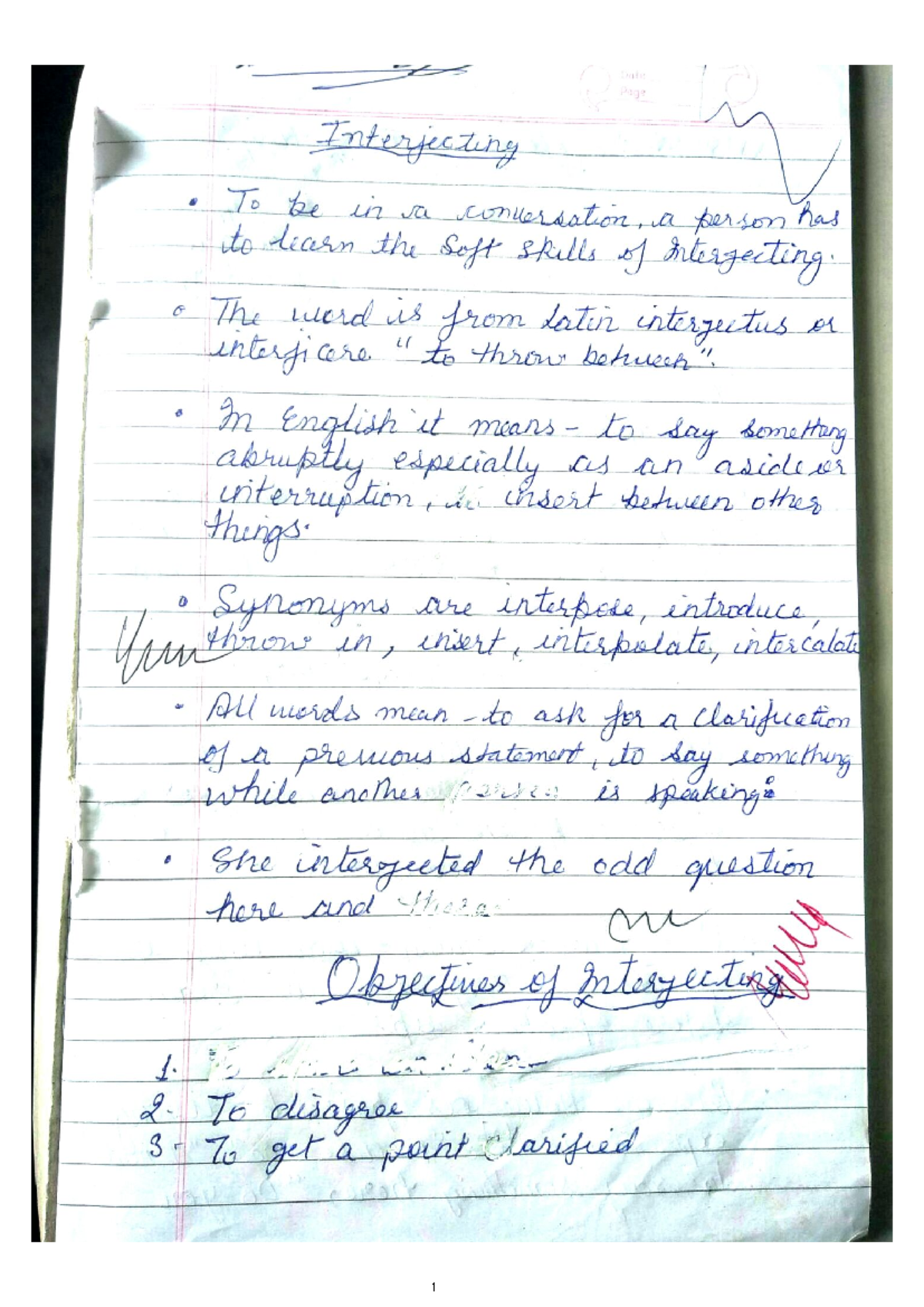 Unit 2 Interjecting and Argumentation - Page Interjecting To be in a ...