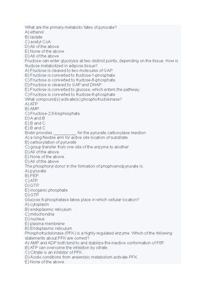 Practice MCQ Questions with solutions - Biochemistry Exam Revision MCQ ...