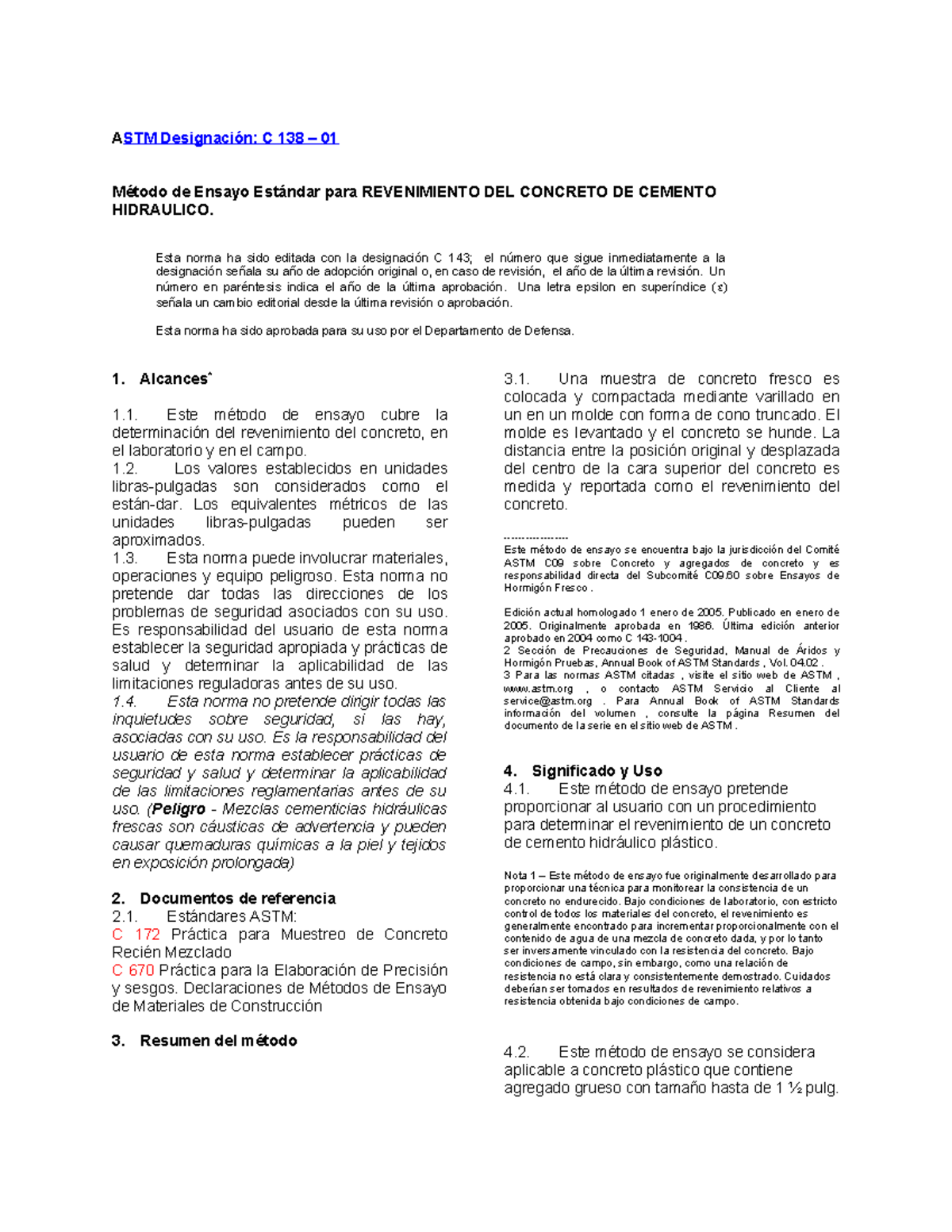 Astm-c-143-asentamiento-espanol compress - ASTM Designación: C 138 – 01 Método de Ensayo ...