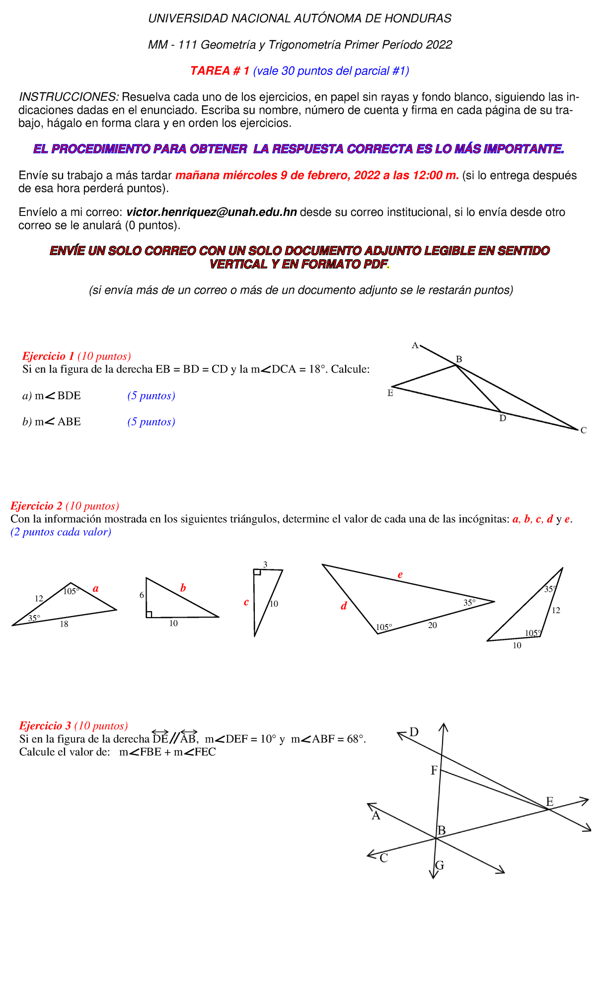 Tarea#1 dsfsdfds Examen 1 Geometria y Trigonometria Examen 1 Geometria ...