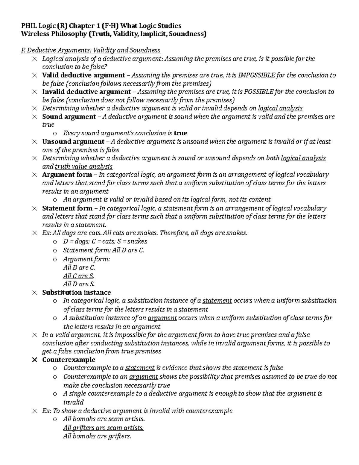 Logic (R) Chapter 1 (F-H) - PHIL Logic (R) Chapter 1 (F-H) What Logic ...
